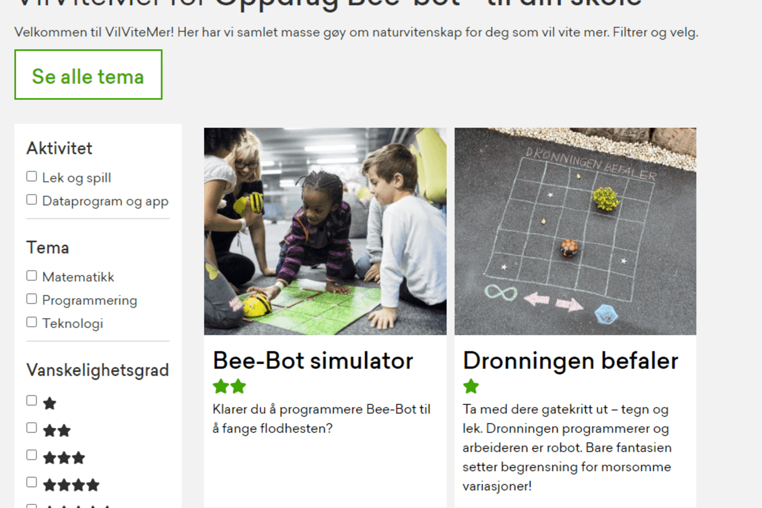 Ressursside til skole og barnehage - VilVite